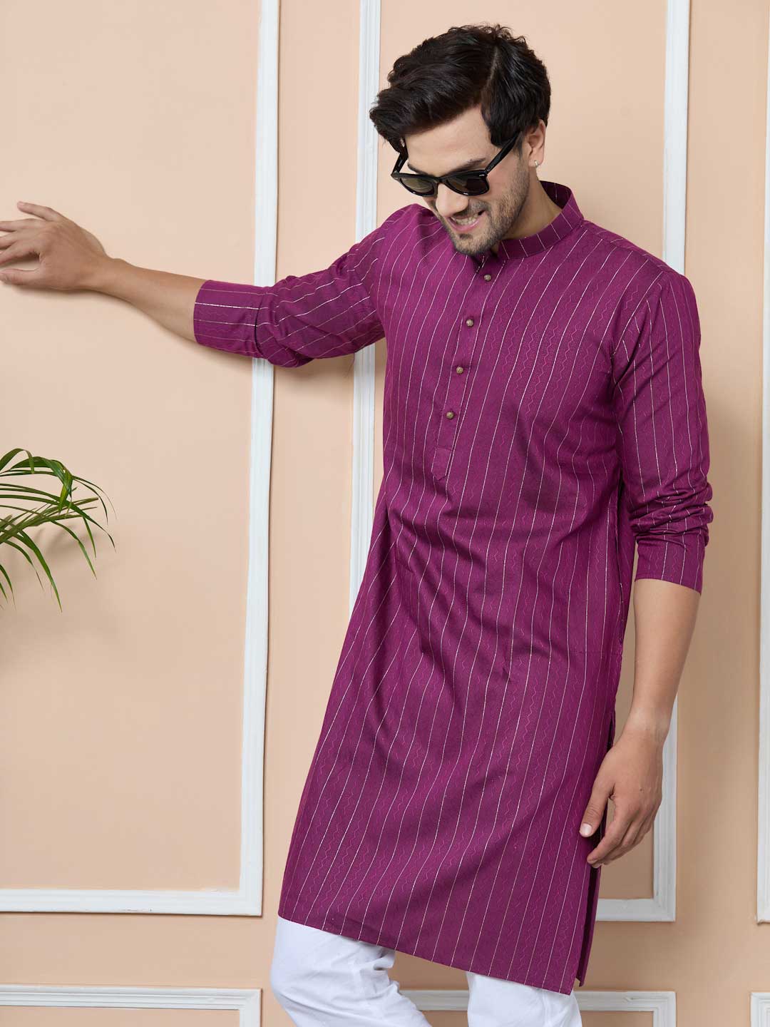 Purple Thread Work Straight Kurta | latest kurta design – See Designs